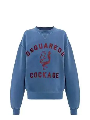 Dsquared2 Embroidered Crew Neck Sweatshirt - Blue