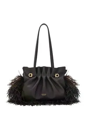 FERRAGAMO Feathered Soft Bag - Brown