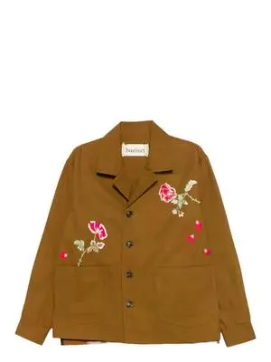 BAZISZT Peculia Floral-embroidered Jacket - Brown