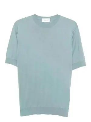 LARDINI Crew-neck Knitted T-shirt - Blue