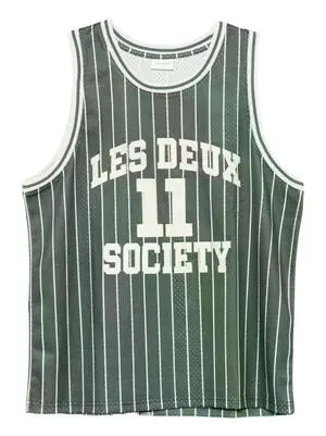 LES DEUX Silas Striped Vest - Green