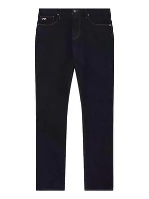 Emporio Armani Logo Patch Five-pocket Jeans - Blue
