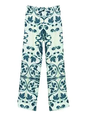 F.R.S FOR RESTLESS SLEEPERS Etere Floral Trousers - Green