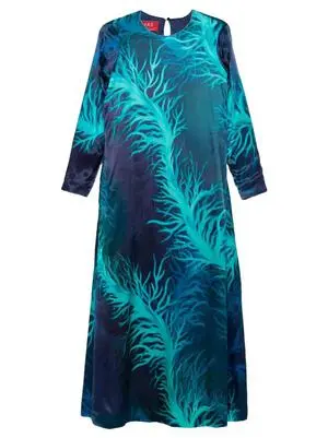 F.R.S FOR RESTLESS SLEEPERS Printed Maxi Dress - Blue