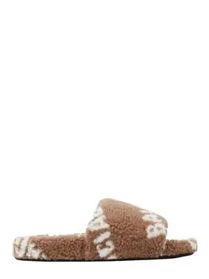 BALENCIAGA Furry Slide Allover Logo