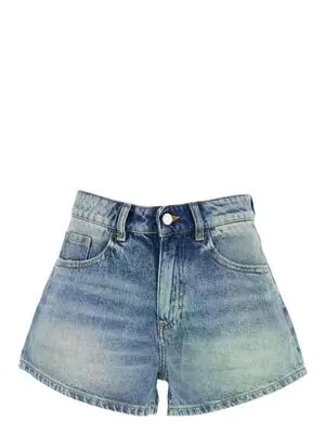 ICON DENIM LA Raw-edge Denim Shorts - Blue