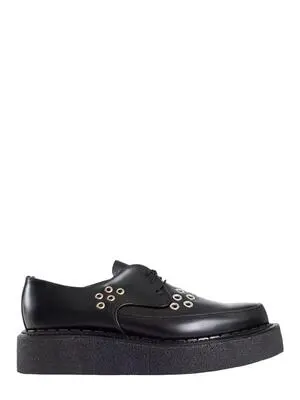 Comme Des Garçons Eyelet Platform Loafers - Black