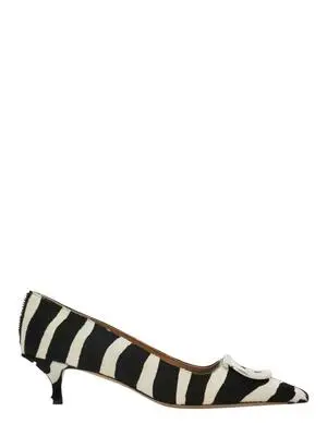 SALVATORE FERRAGAMO Maxi Gancini Zebra Buckle Pumps
