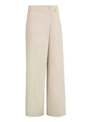 Brunello Cucinelli Palazzo Pants With Monili Detail - Neutrals