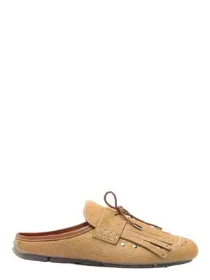 WALES BONNER Montego Calf-hair Mules - Brown