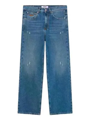 MSGM Distressed Regular Fit Jeans - Blue