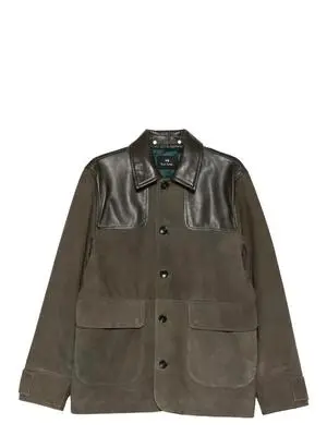 Paul Smith Leather Jacket With Pockets - Green