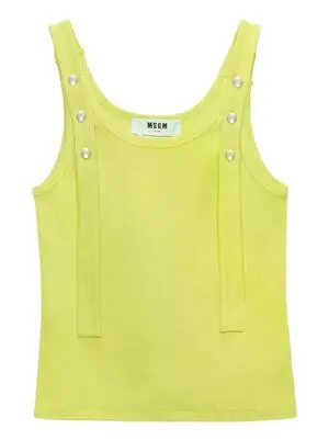 MSGM Pearl Tie Strap Top - Yellow