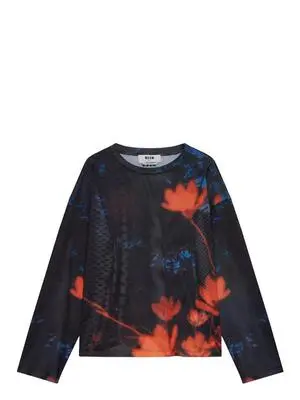 MSGM Floral T-shirt - Black