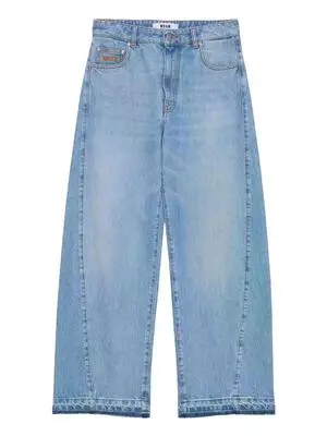 MSGM Frayed-hem Jeans - Blue