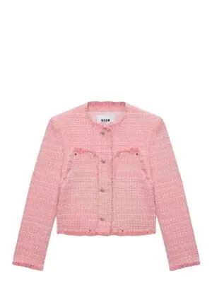 MSGM Frayed Jacket - Pink