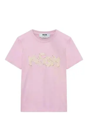 MSGM Embellished T-shirt - Pink