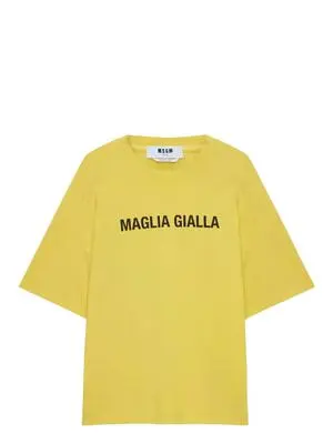 MSGM Letter-print T-shirt - Yellow