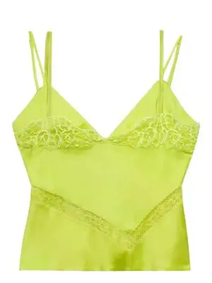 MSGM Lace V-neck Tank Top - Green