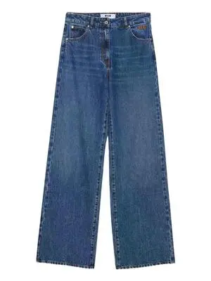 MSGM Buttoned Wide-leg Jeans - Blue