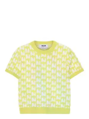 MSGM Patterned Knit Top - Yellow