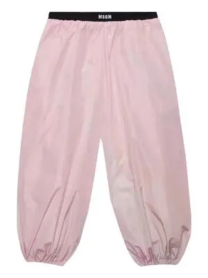 MSGM Elastic-waistband Balloon Cropped Trousers - Pink