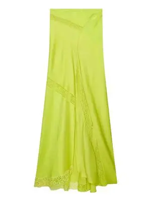 MSGM Lace Panelled Maxi Skirt - Green