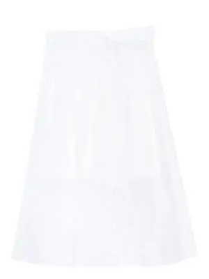 MSGM Eyelet Midi Skirt - White