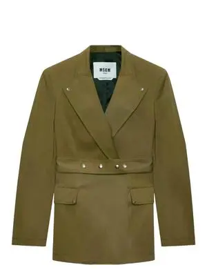 MSGM Buttoned Belted Jacket - Green