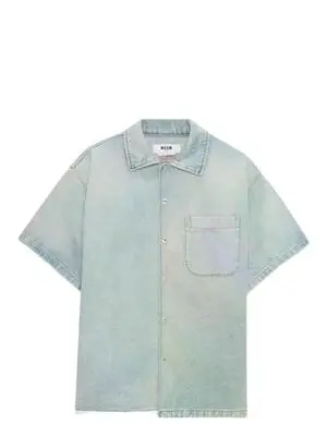 MSGM Short Sleeve Pocket Shirt - Blue