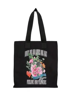 MSGM Floral-print Tote Bag - Black