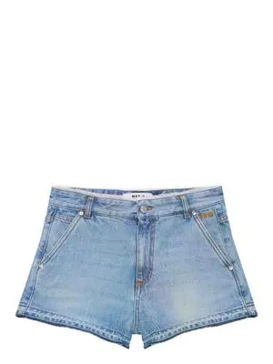 MSGM Frayed Hem Shorts - Blue