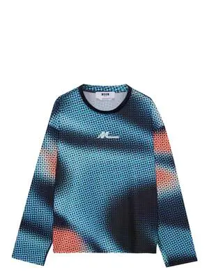 MSGM Dot-print Long-sleeve T-shirt - Blue