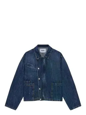 MSGM Patch-pocket Denim Jacket - Blue