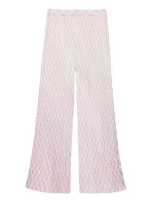 MSGM Pleated Checked Trousers - White