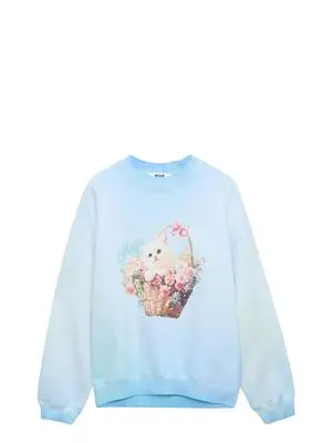 MSGM Cat-print Sweatshirt - Blue