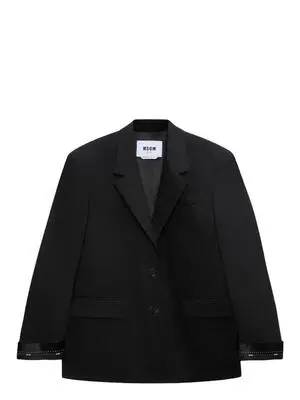 MSGM Buttoned Blazer With Embellished Details - Black