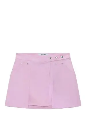 MSGM Button Trim Mini Skirt - Pink