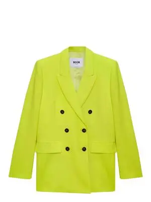 MSGM Buttoned Double-breasted Blazer - Green