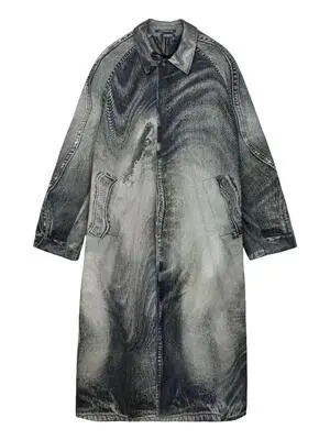 Camper Printed Overcoat Black