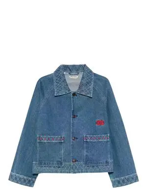 BODE Embroidered Denim Jacket - Blue