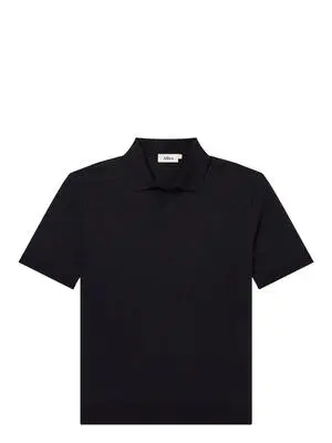 Altea Pierre Lyocell And Cotton-blend Polo Shirt - Black