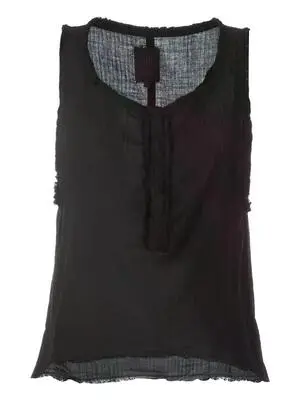 THOM KROM Frayed Edge Tank Top - Black