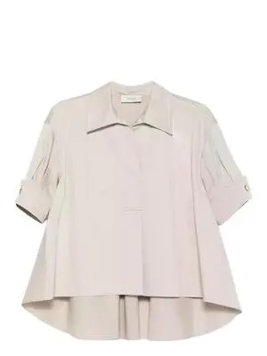Agnona Pleated Blouse - Neutrals