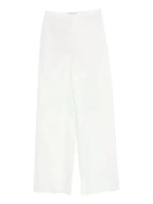 Agnona Concealed-fastening Wide Leg Trousers - White