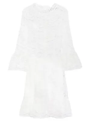 PNK Lace Flounce Midi Dress - White