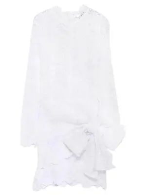 PNK Lace Tie-waist Mini Dress - White