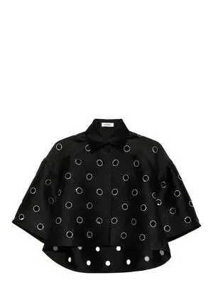 Sandro Cut-out Short-sleeve Shirt - Black