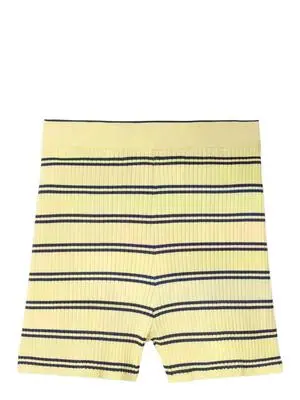 Sandro Ribbed Striped Shorts - Yellow