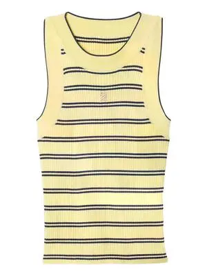 Sandro Ribbed Striped Top - Yellow